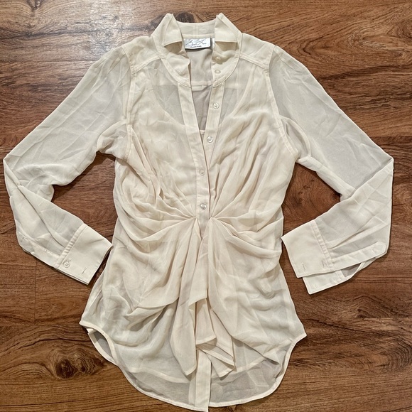 Byron Lars | Tops | Byron Lars Beauty Mark Ivory Cream Blouse Shirt 4 ...